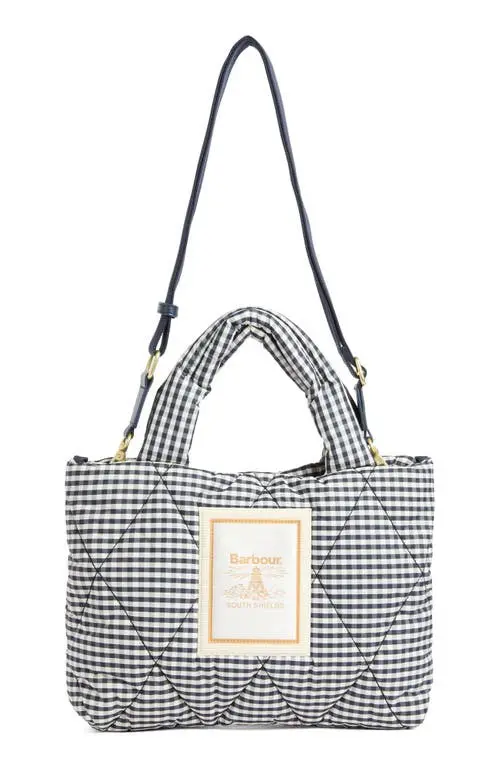 Barbour Mini Riah Gingham Diamond Quilted Tote - Gingham Check