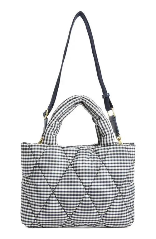 Barbour Mini Riah Gingham Diamond Quilted Tote