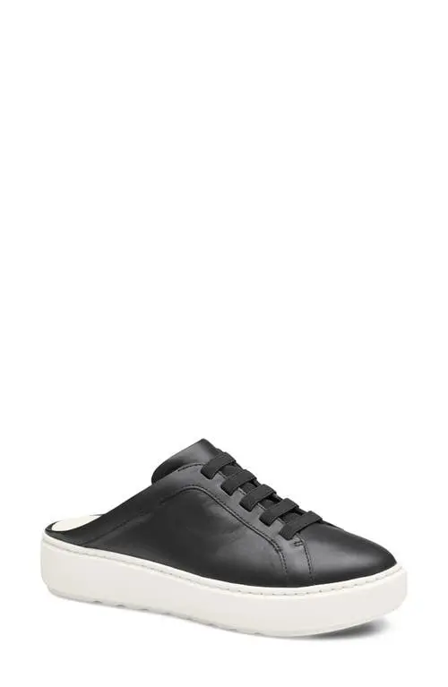 Johnston & Murphy Cammie Platform Sneaker Mule - Black Nappa Leather