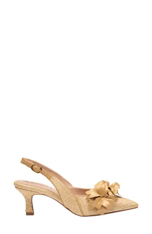 Johnston & Murphy Lindsey Flower Slingback Kitten Heel Pumps