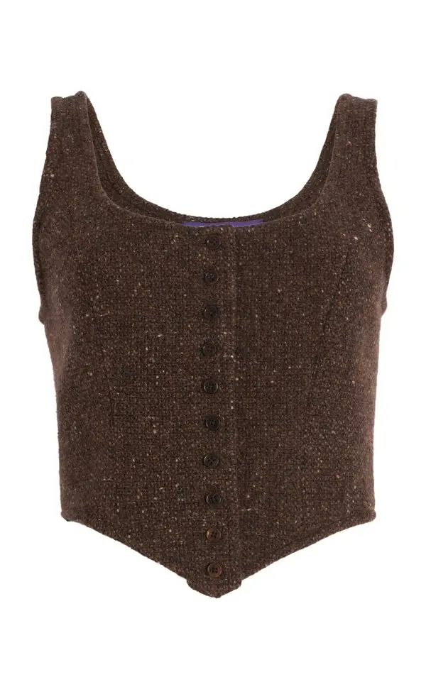 Ralph Lauren Sherry Tweed Vest Top - Brown