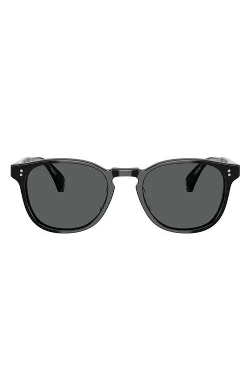 Oliver Spencer 51mm Polarized Round Sunglasses - Black/midnight Express Polar