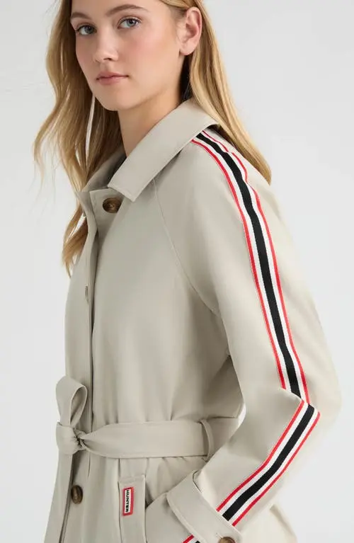 Hunter Stripe Sleeve Trench Coat - Vanilla