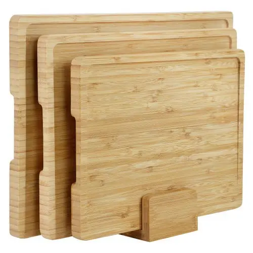 MEGACHEF 3 Piece Natural Wood Cutting Board Set With Base