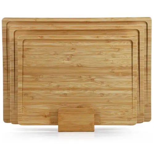 MEGACHEF 3 Piece Natural Wood Cutting Board Set With Base