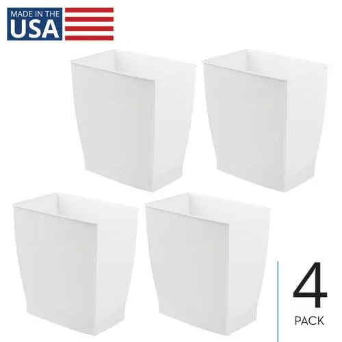 MONO Rectangular Trash Can, 2.5 Gal. / 9.5 Liter, 4-pack