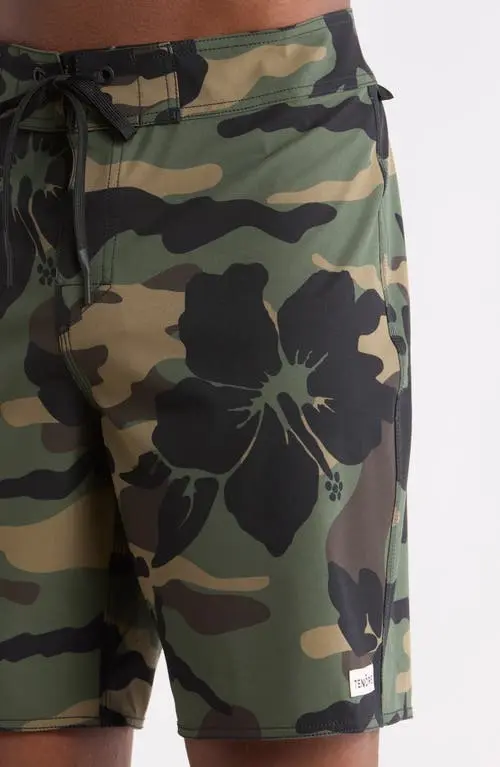 TENŌRE Printed Board Shorts - Olive
