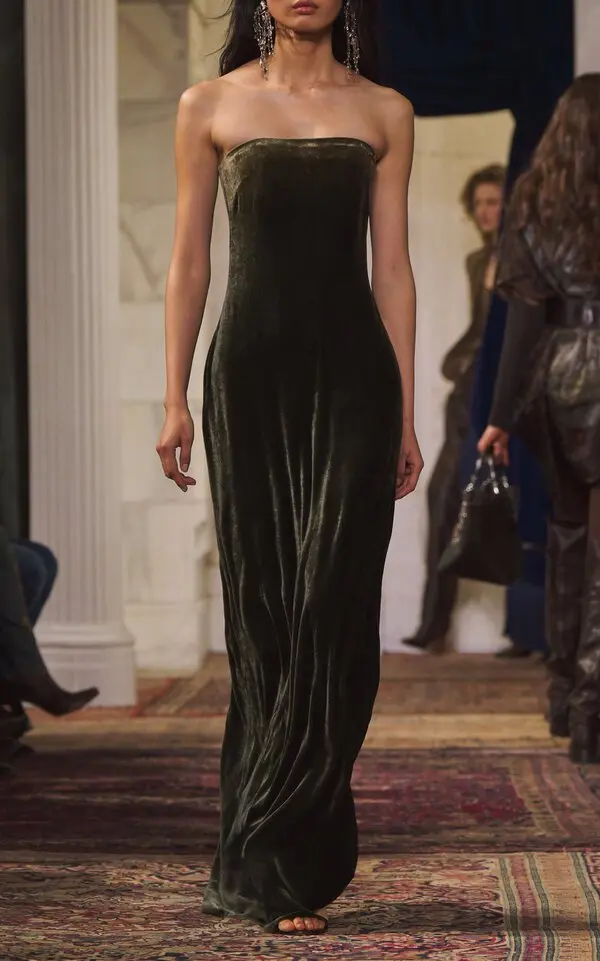 Ralph Lauren Farley Strapless Velvet Gown