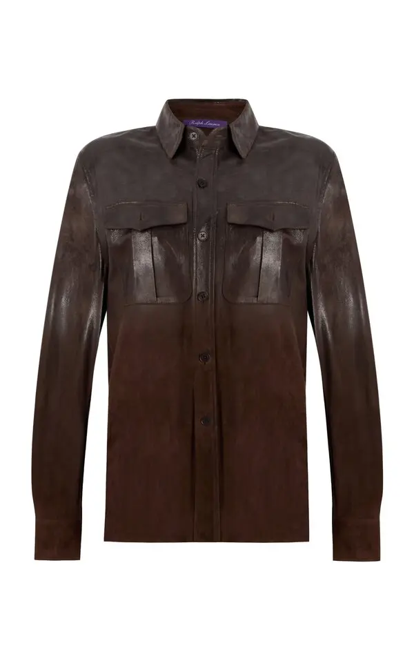 Ralph Lauren Landry Lightweight Suede Shirt - Brown