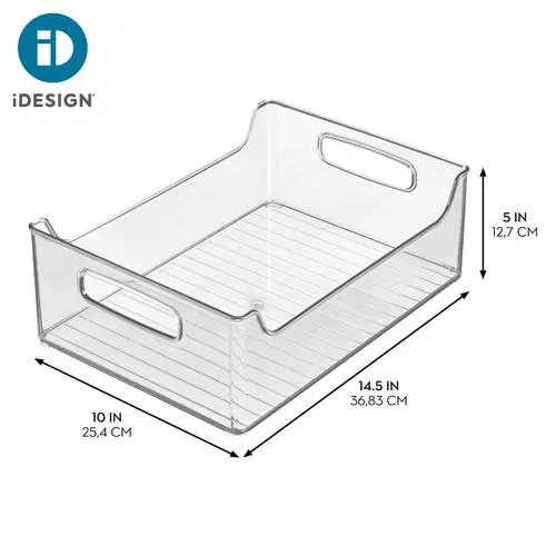 LINUS Plastic Stackable Pantry Bin With Handles, Set Of 4