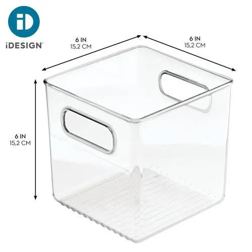 LINUS Cube Storage Bin With Handles For Pantry, Set Of 4