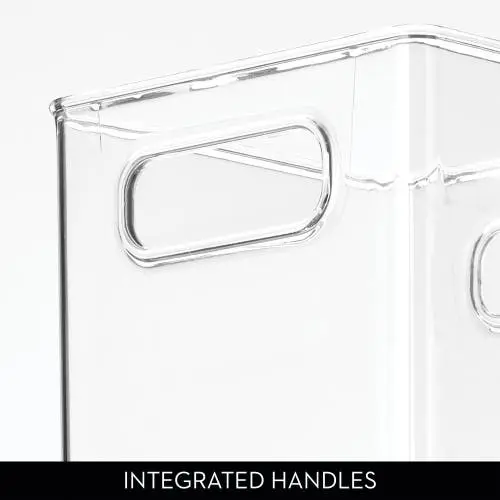 LINUS Cube Storage Bin With Handles For Pantry, Set Of 4