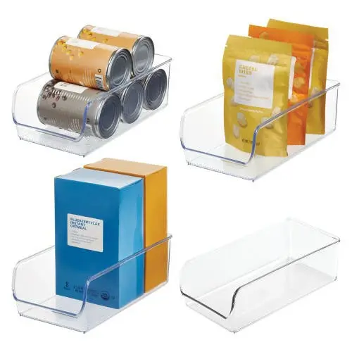 LINUS Pantry Bin For Kitchen Or Cabinet Storageset Of 4 - Clear