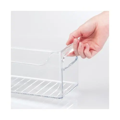 LINUS Stackable Plastic Pantry Binstorage Bin With Handles For Cabinets Or Fridgeset Of 4