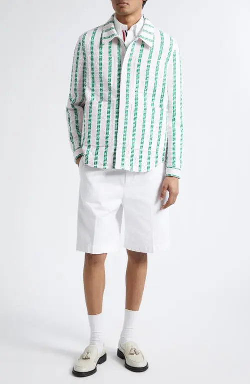 Thom Browne Stripe Utility Shirt Jacket - Light Pink