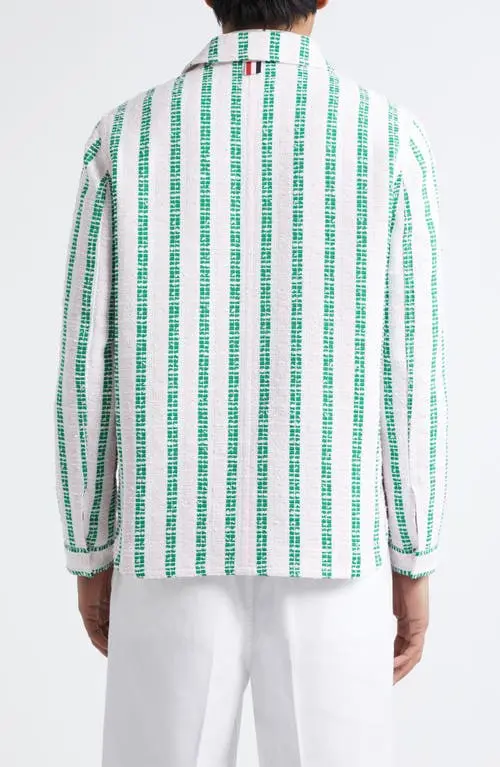 Thom Browne Stripe Utility Shirt Jacket - Light Pink