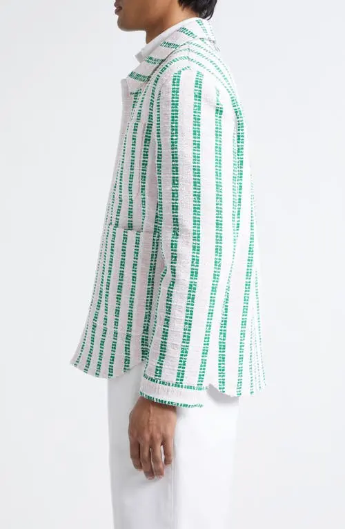 Thom Browne Stripe Utility Shirt Jacket - Light Pink