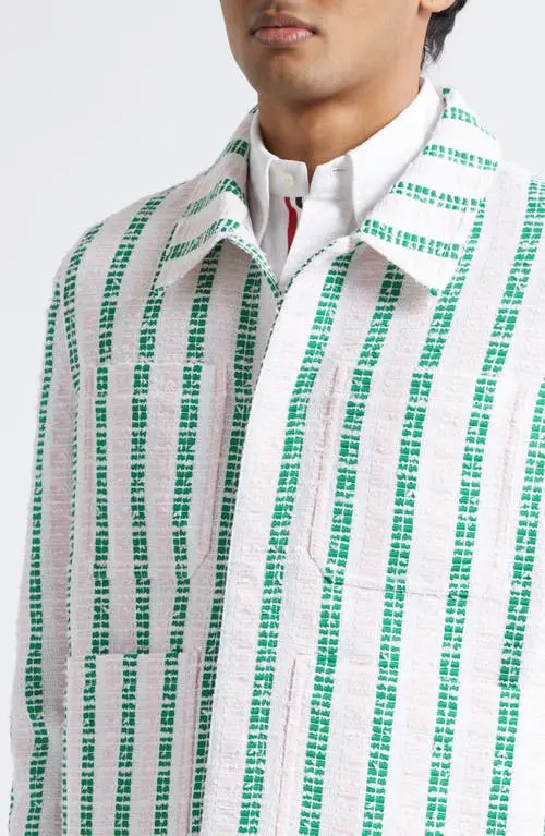 Thom Browne Stripe Utility Shirt Jacket - Light Pink