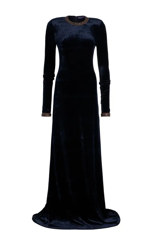 Ralph Lauren Nancie Velvet Gown - Blue
