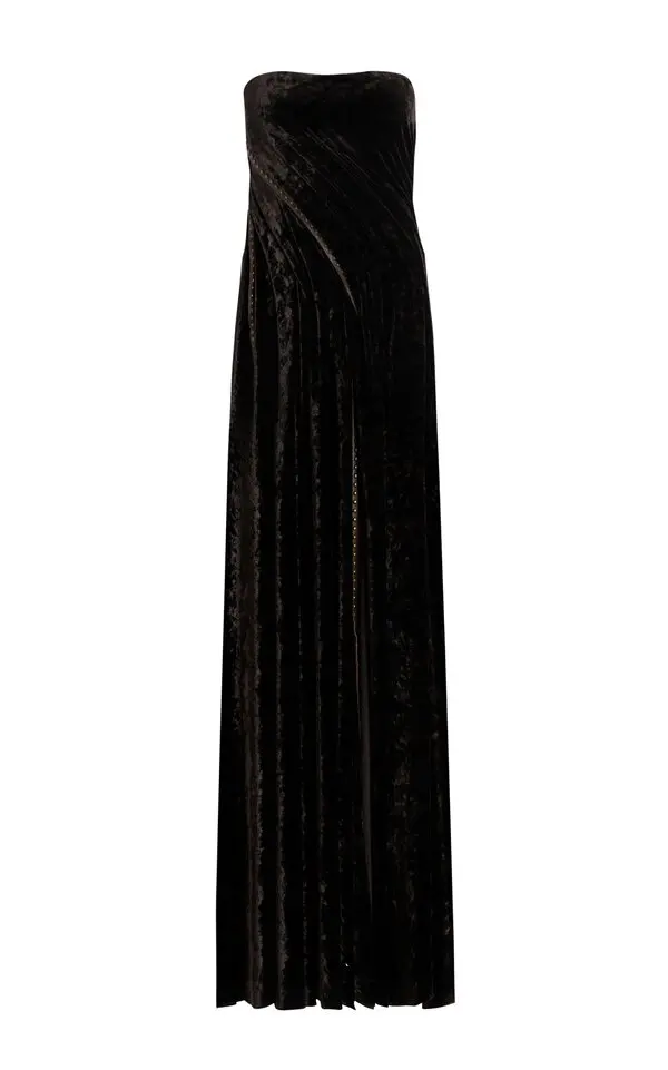 Ralph Lauren Raynia Velour Gown - Brown
