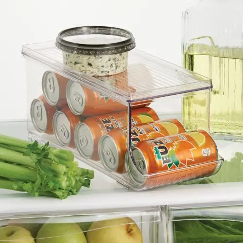 BASIC Soda Can Organizer With Lid For Pantry Or Refrigeratorset Of 4