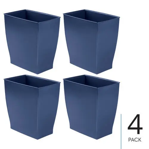 MONO Rectangular Trash Can, 2.5 Gallon / 9.5 Liter, 4-pack