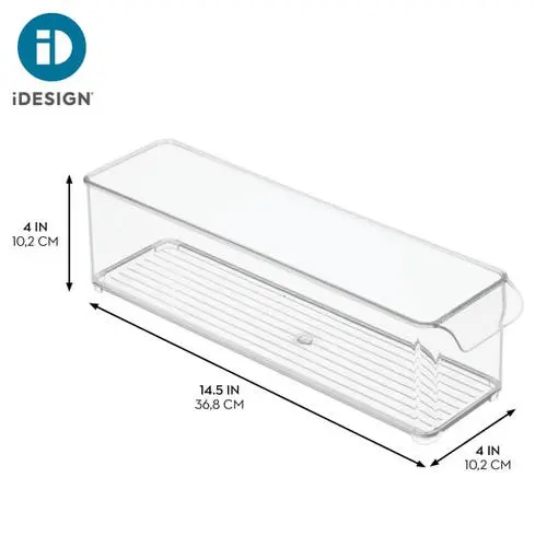 BASIC Stackable Fridge Storage Bin With Handle, Set Of 6