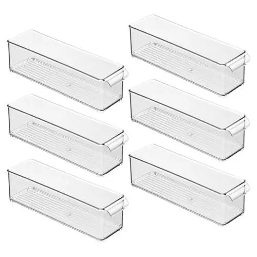 BASIC Stackable Fridge Storage Bin With Handle, Set Of 6