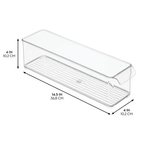 BASIC Stackable Fridge Storage Bin With Handle, Set Of 6