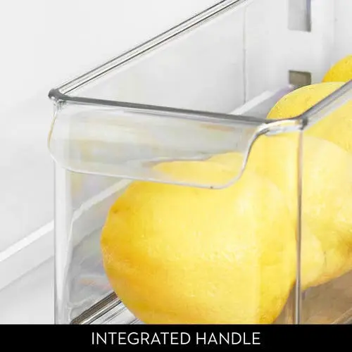 BASIC Stackable Fridge Storage Bin With Handle, Set Of 6