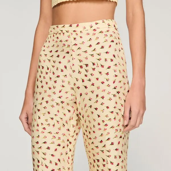 Sandro Floral Straight-leg Trousers