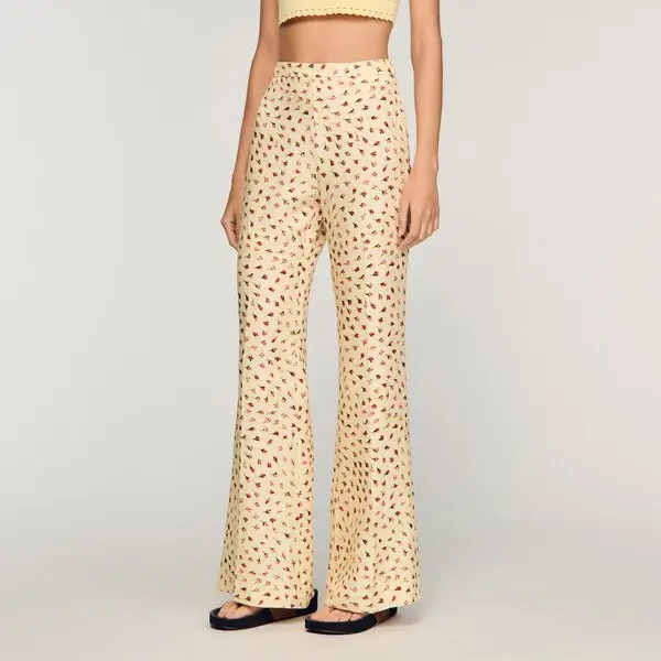 Sandro Floral Straight-leg Trousers