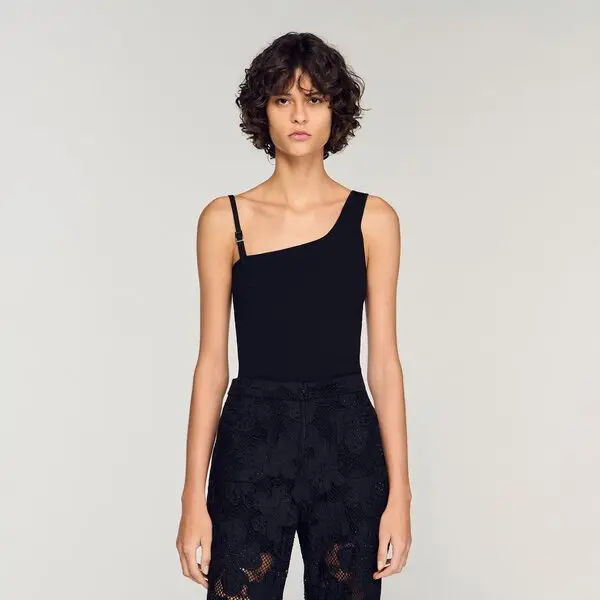 Sandro Asymmetric Knit Top