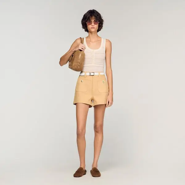 Sandro Denim Shorts - Beige