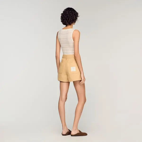 Sandro Denim Shorts - Beige