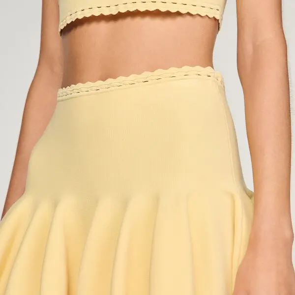 Sandro Mini Knit Skater Skirt - Butter