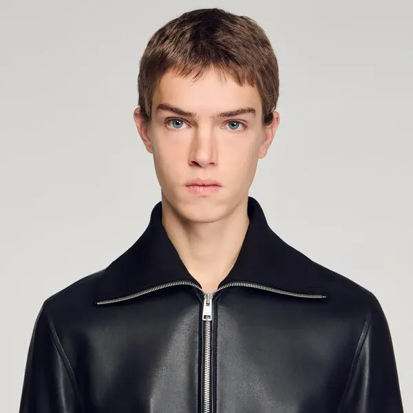 Sandro Zipped Leather Jacket