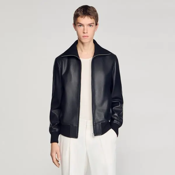 Sandro Zipped Leather Jacket