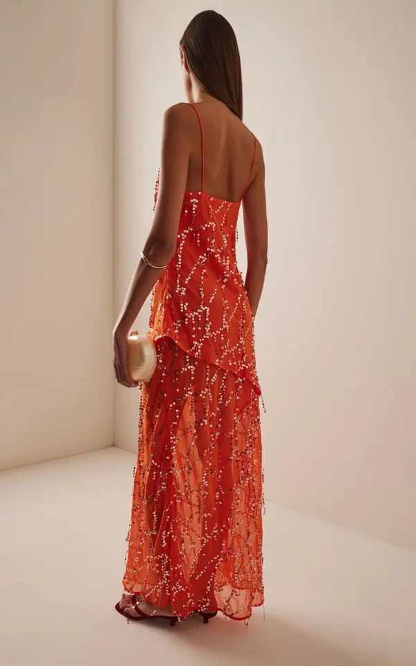 THIRD FORM Sequined Chiffon Maxi Dress