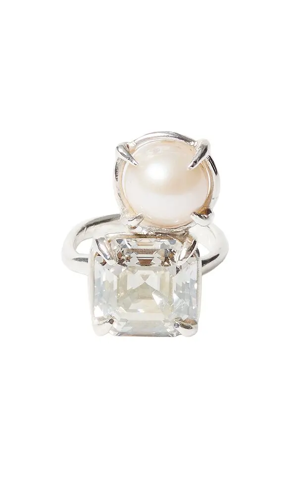 Chan Luu Duo Sterling Silver, Crystal And Pearl Toe Ring - White