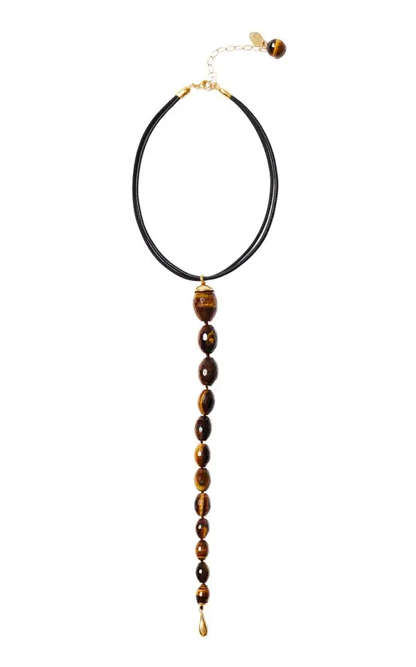 Chan Luu Cobra 18k Gold-plated Tiger's Eye Necklace - Brown