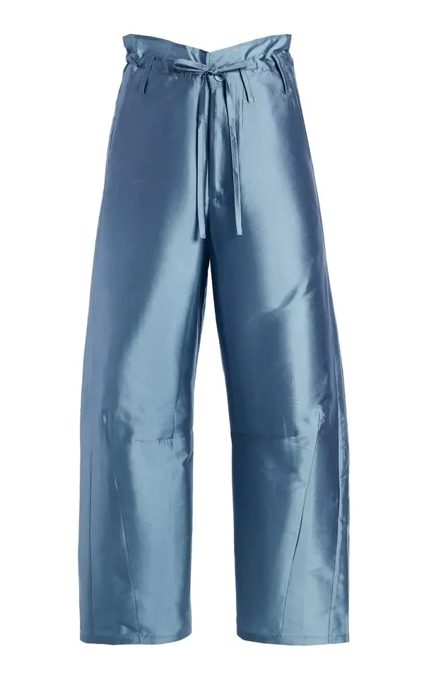 Chan Luu Techno Taffeta Barrel Pants - Blue