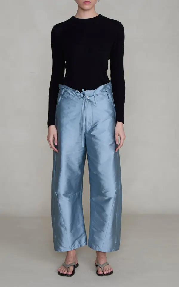 Chan Luu Techno Taffeta Barrel Pants - Blue