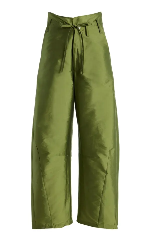 Chan Luu Techno Taffeta Barrel Pants - Green
