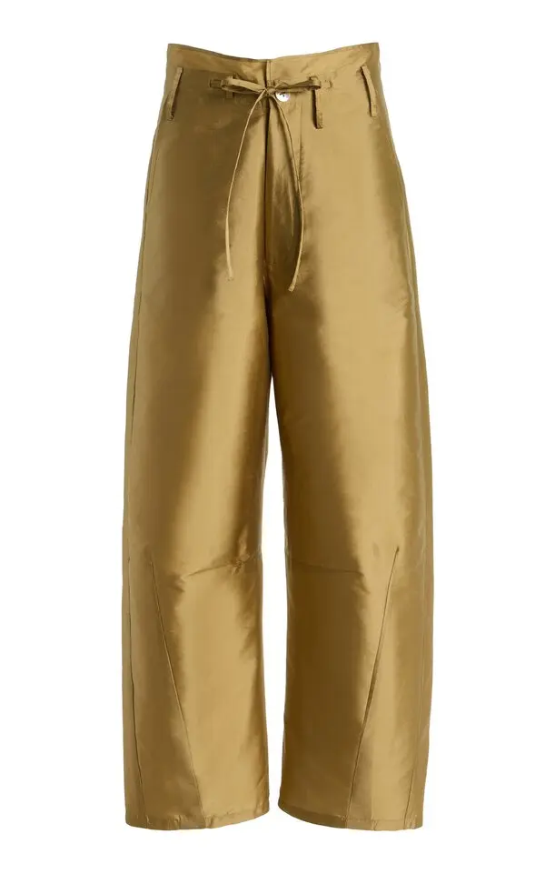 Chan Luu Techno Taffeta Barrel Pants - Khaki