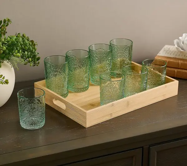 HOME REFLECTIONS Set Of 8 Glasses With Tray - One-color