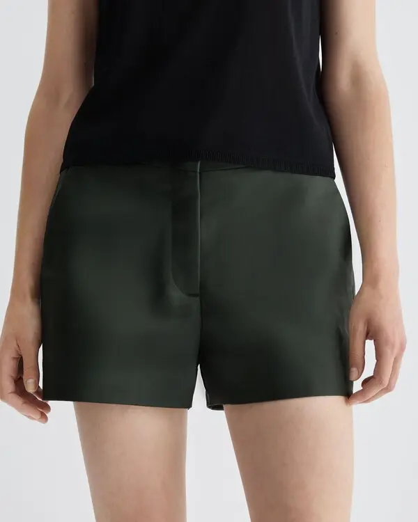 Veronica De Piante Belle Technical Cotton Shorts - Olive