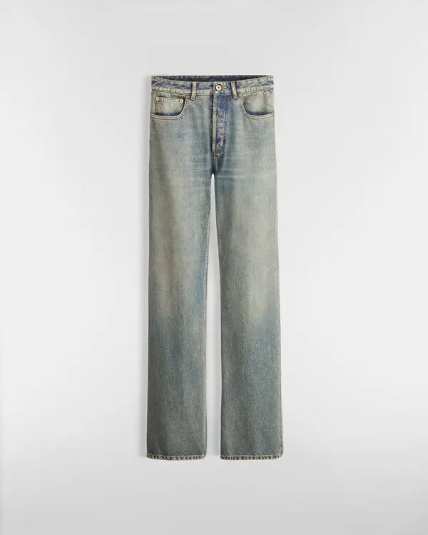 Dior Flared Stonewashed Cotton Denim Jeans