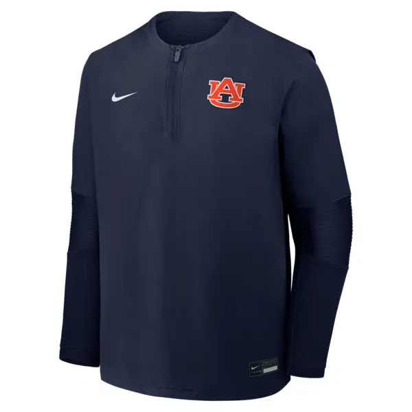 Nike Auburn Dugout Dri-fit College 1/4-zip Long-sleeve Windshirt - Blue