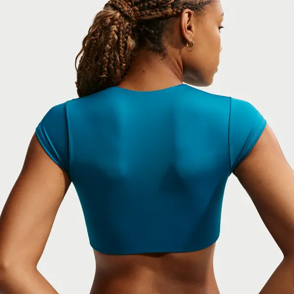 Nike Cropped Swim Top - Blue